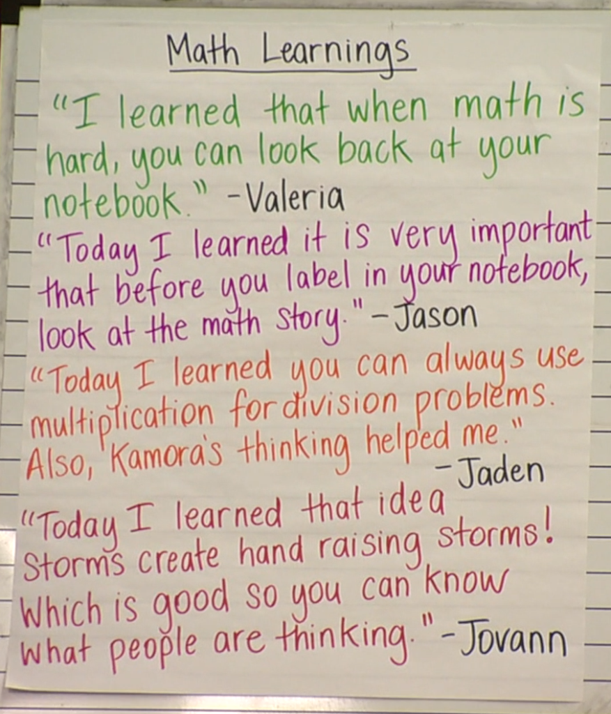 Student reflections - The Lesson Study Group